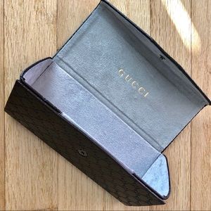 Gucci | Accessories | Authentic Gucci Eyeglasses Case In Brown Leather ...